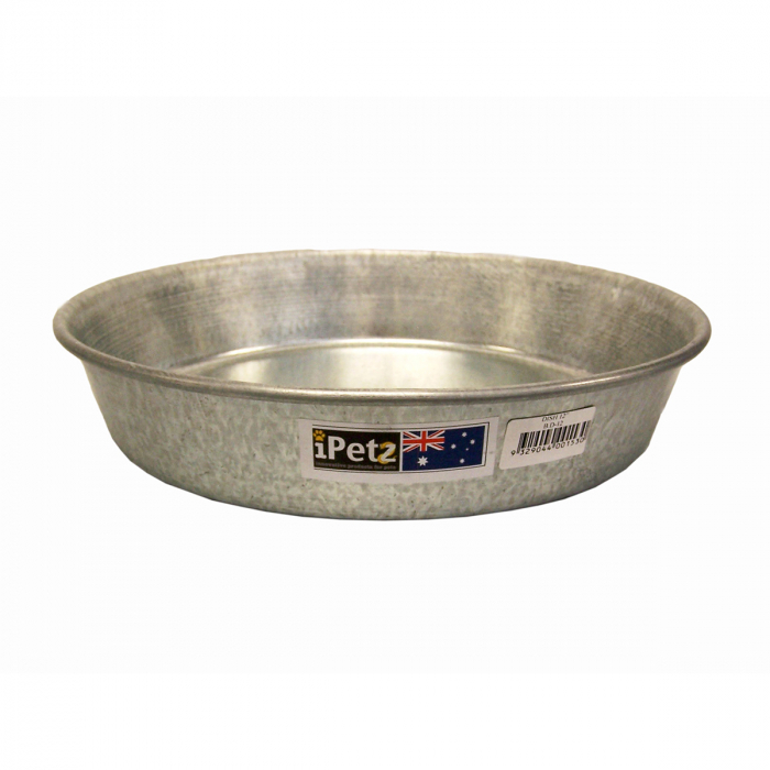 iPetz Galvanised Multipurpose Animal Dish 12 Inch