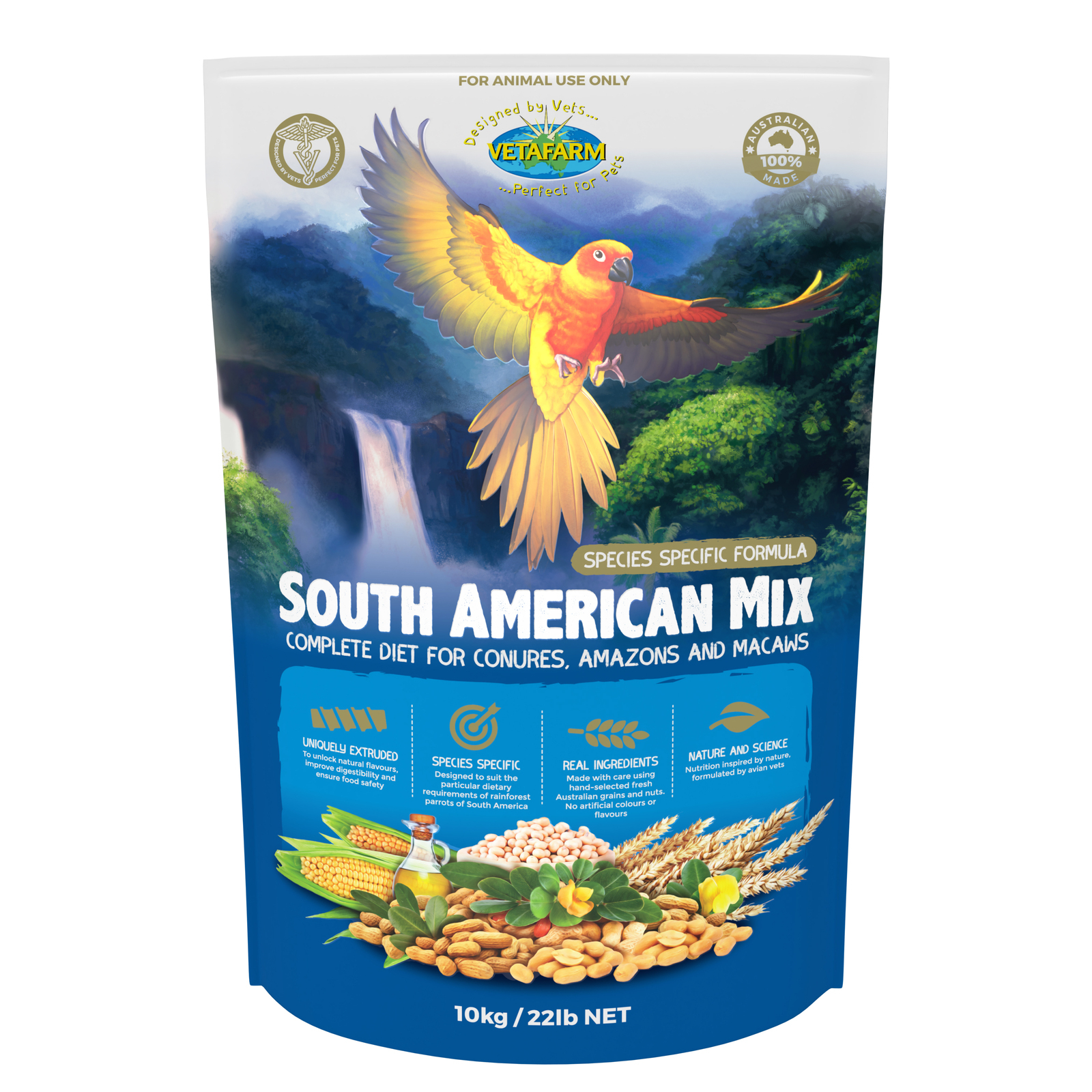 Vetafarm South American Large African Parrot Bird Food Mix 10kg