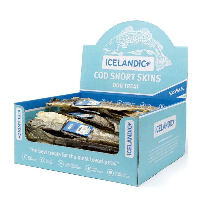 Icelandic+ Cod Short Skin Sticks Natural Dog Treats 8-10" 36 Pieces