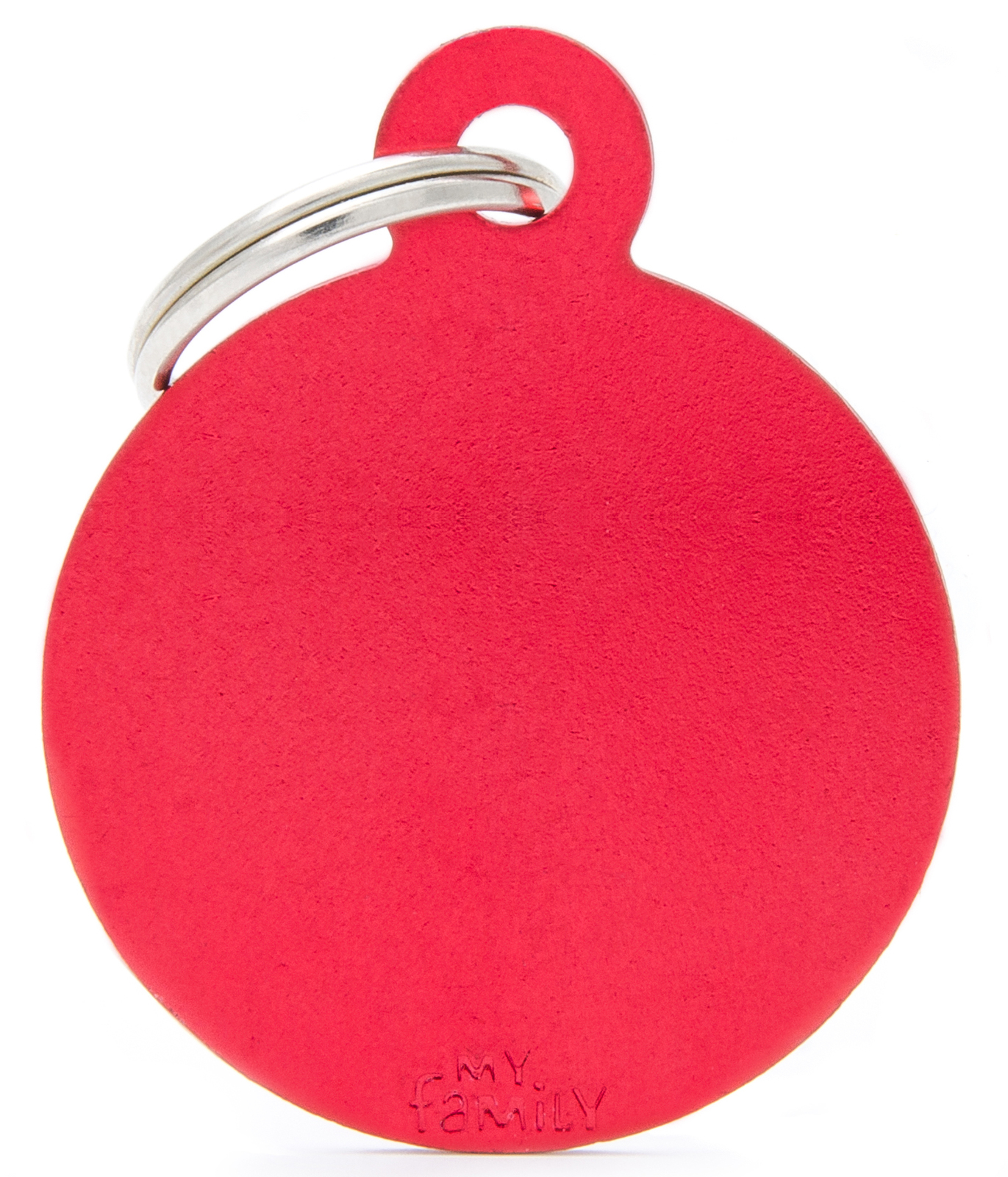 My Family Basic Circle Pet Tag Collar Accessory Red Large