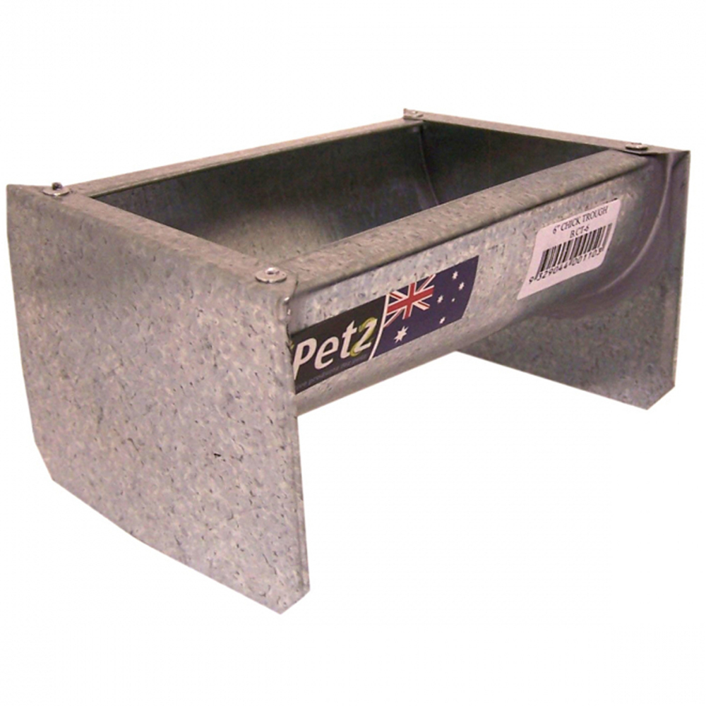 iPetz Galvanised Chicken Trough Food Water Feeder - 3 Sizes