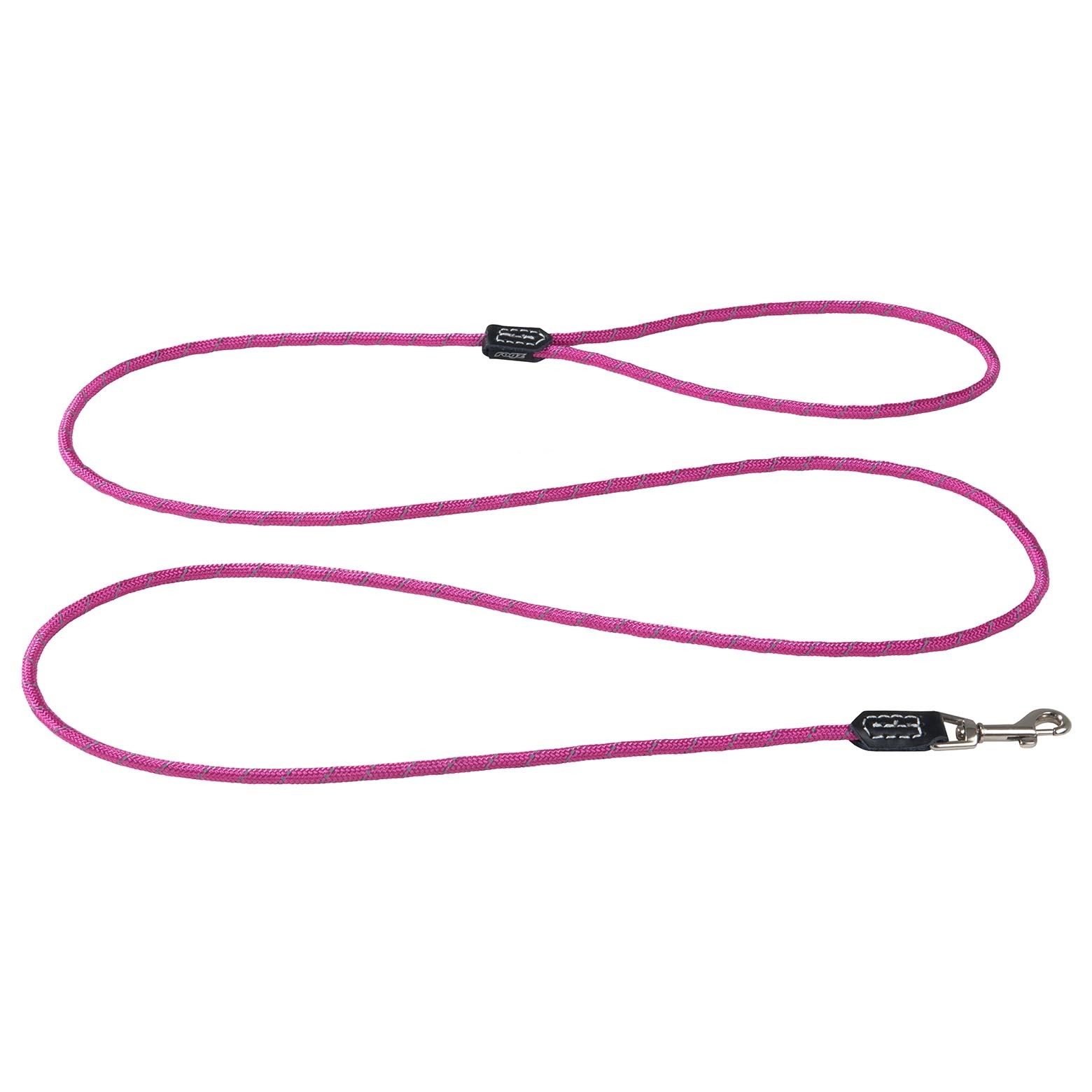 Rogz Classic Rope Genuine Leather Cuffs Dog Lead Pink - 3 Sizes