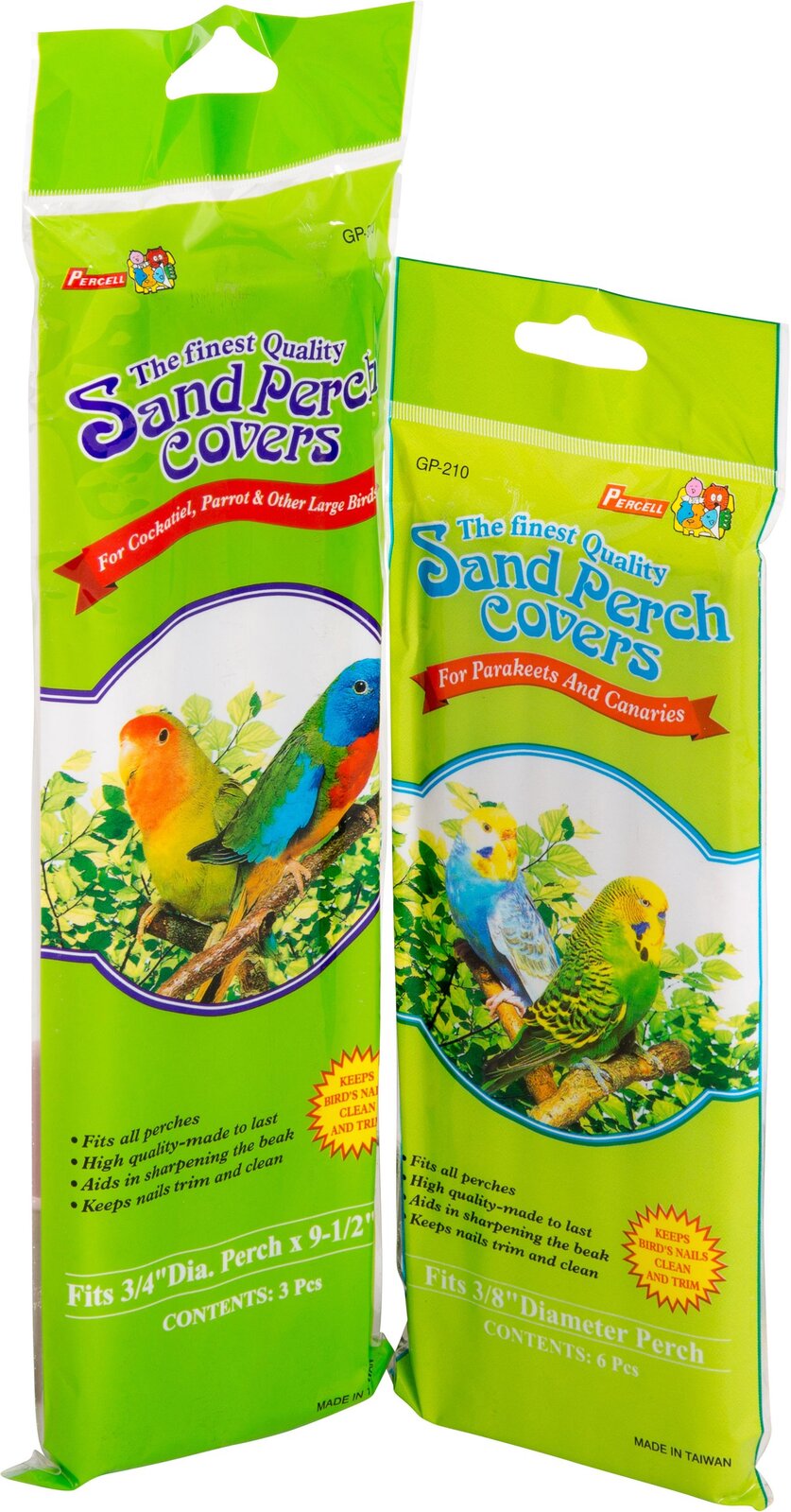 Percell Sand Perch Covers for Cockatiel & Parrots Large - 2 Sizes