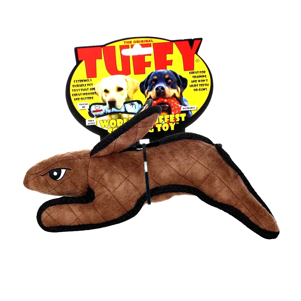 Tuffy Barnyard Series Rabbit Interactive Plush Dog Squeaker Toy - 2 Sizes