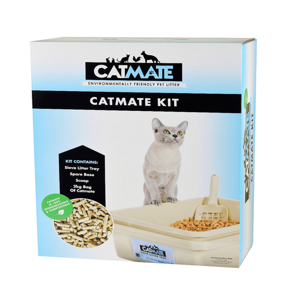 Catmate Cat Litter Kit w/ Tray Extra Base & Scoop 5 Piece Set - 2 Colours