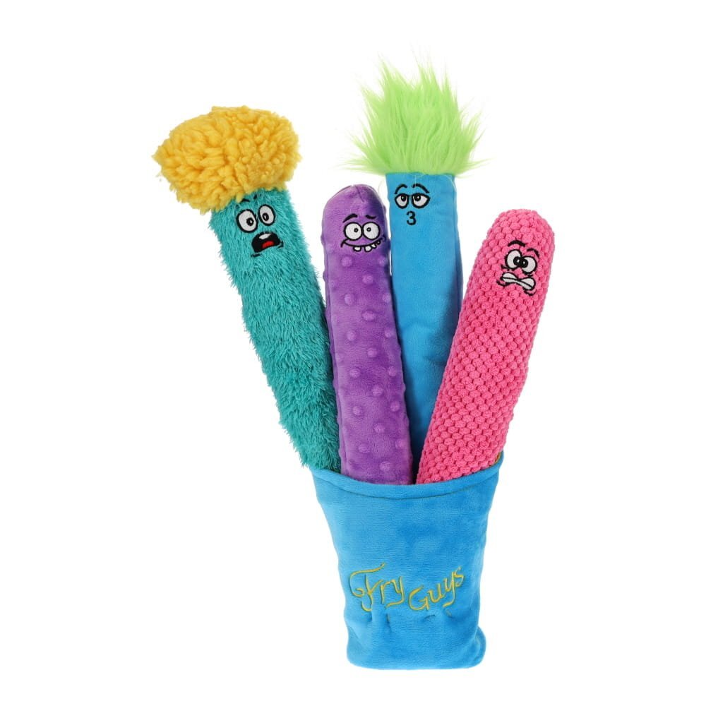 Guru Fry Guys 4 Fry Guys + Fry Holder Dog Squeaker Toy 5 Piece Set - 2 ...