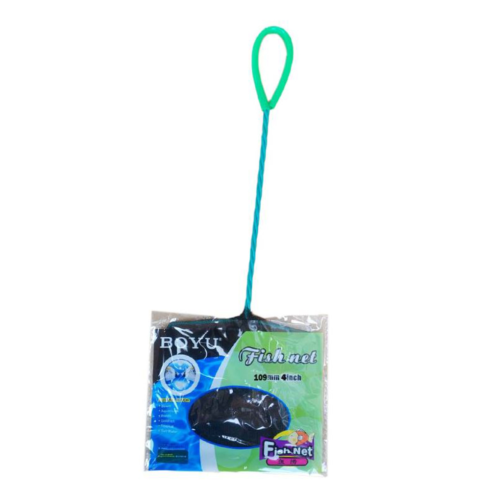 Boyu Coarse Fish Net Black Netting with Green Handle for Aquarium - 4 Sizes