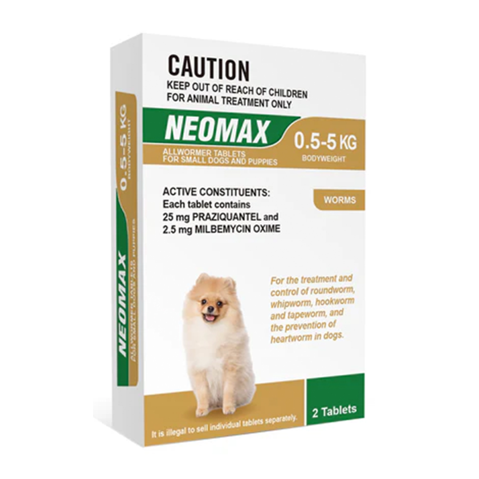 Neomax Allwormer Treatment Tablets for Small Dogs & Puppies 0.5-5kg - 2 ...