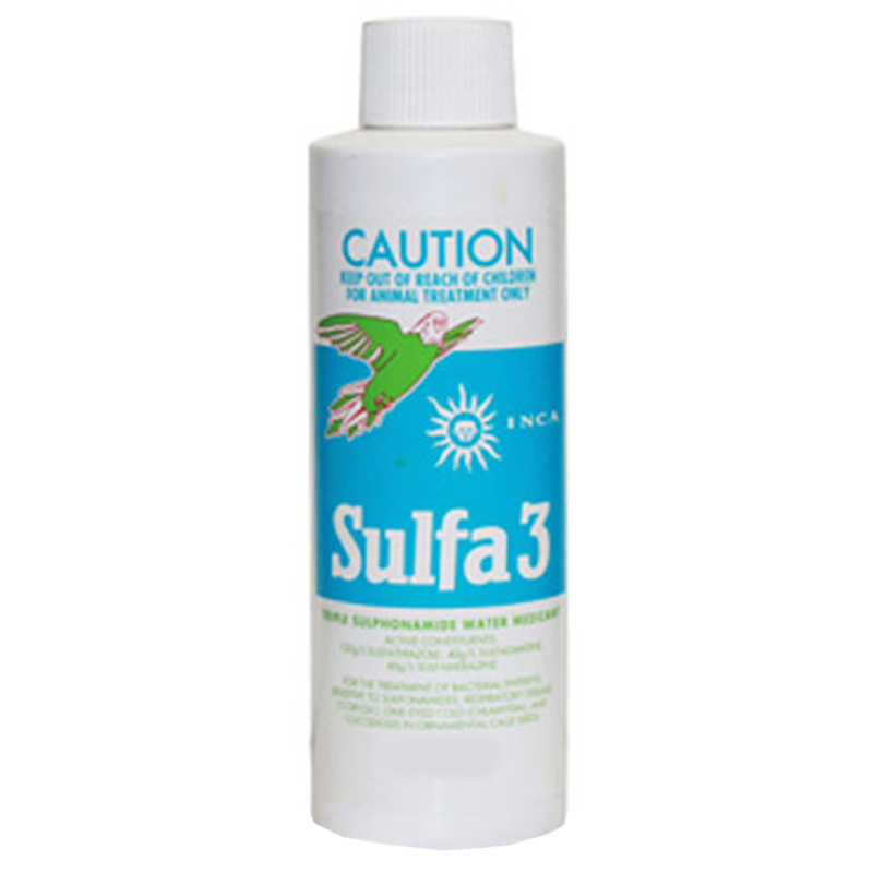 Inca Sulfa 3 Water Medicant Cage Birds Treatment Solution 250ml