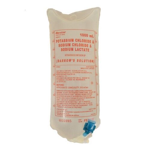 Baxter Darrows Solution Potassium & Sodium Chloride & Sodium Lactate 1L